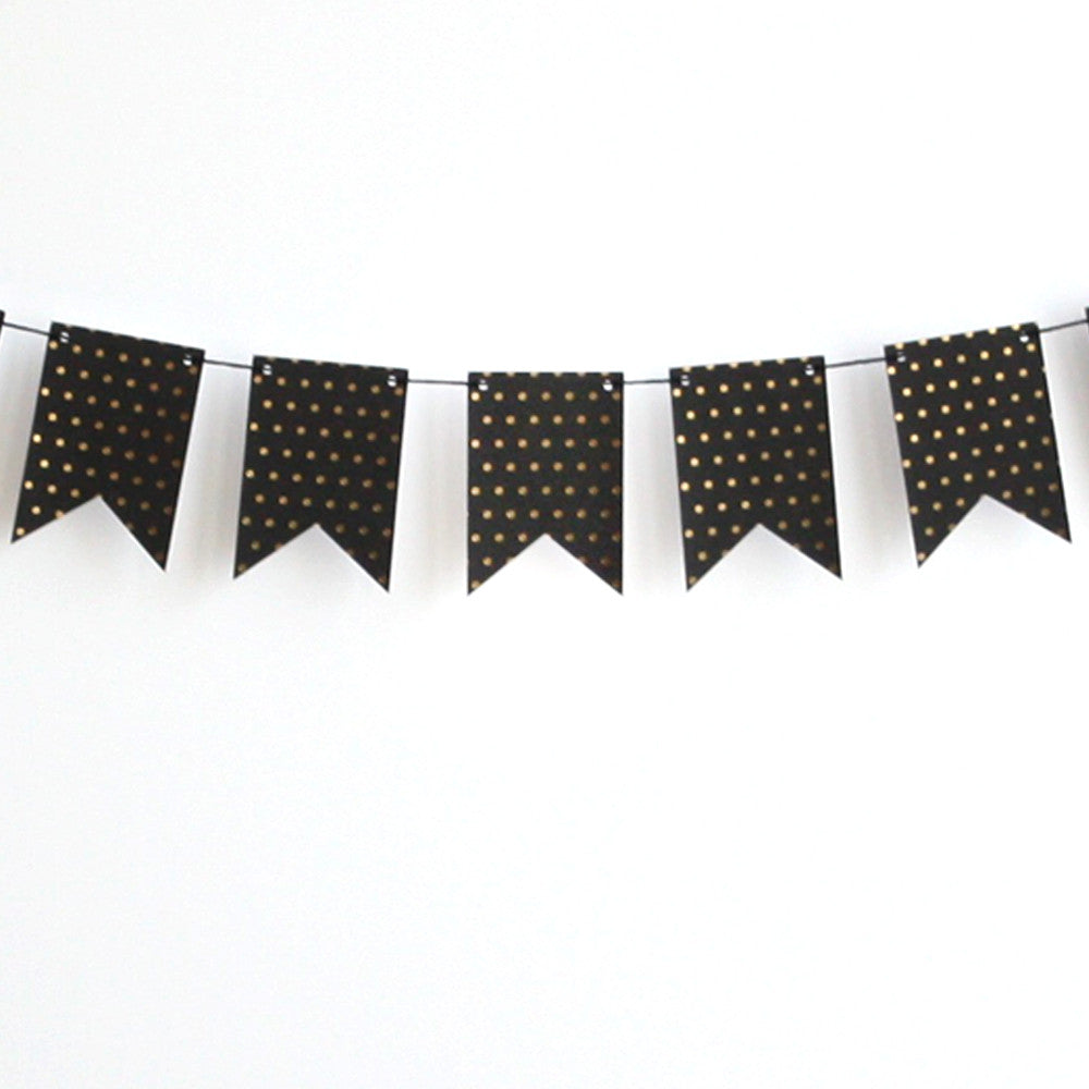 Black and gold dot Banner Kit – Wants and Wishes