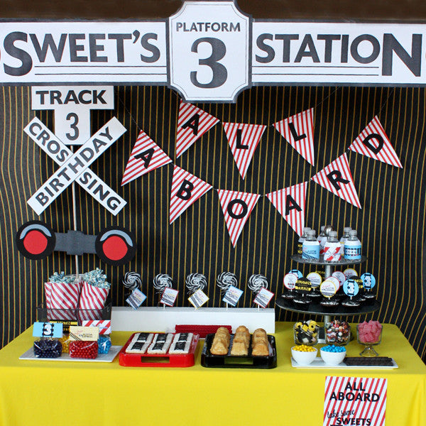 Printable Modern Train- FULL Birthday Collection – Wants and Wishes