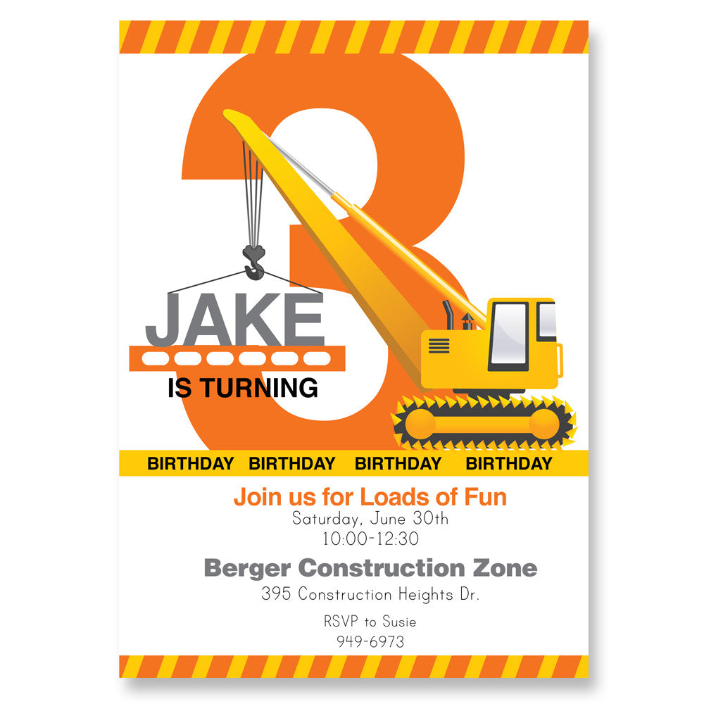 Construction printable Invitation by Wants and Wishes