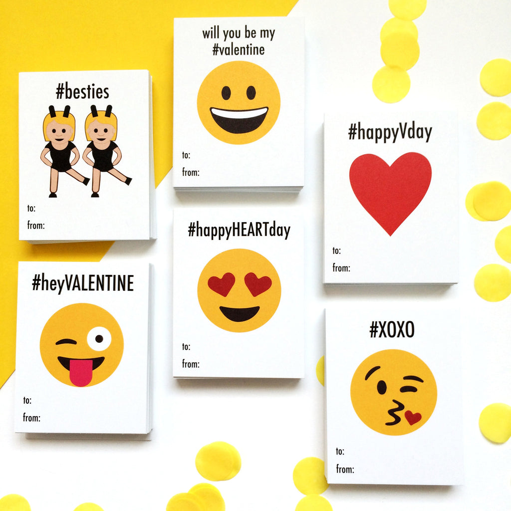 Printable Emoji School Valentine Cards – Wants and Wishes
