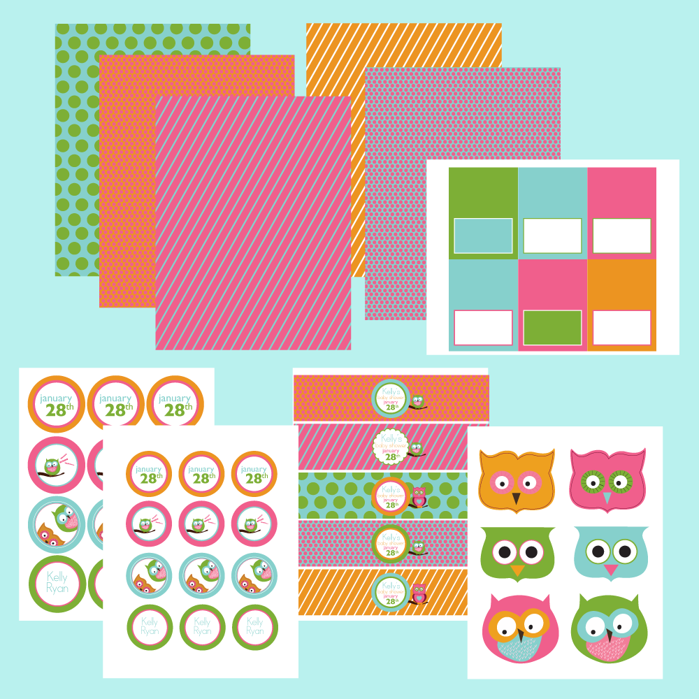Printable Owl Favor/Treat Bag Toppers- Summer Days Owl Collection by W ...