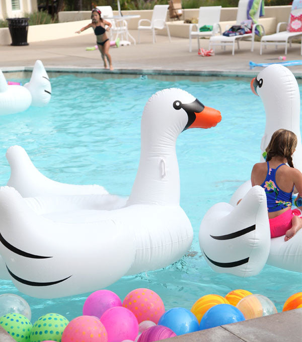 Swan Pool Float Swim Birthday Party – Wants and Wishes